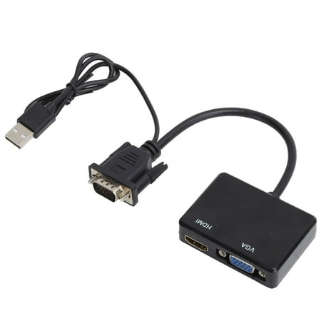 VGA to VGASplitter Converter, Dual Display Adapter with Stereo Audio ...