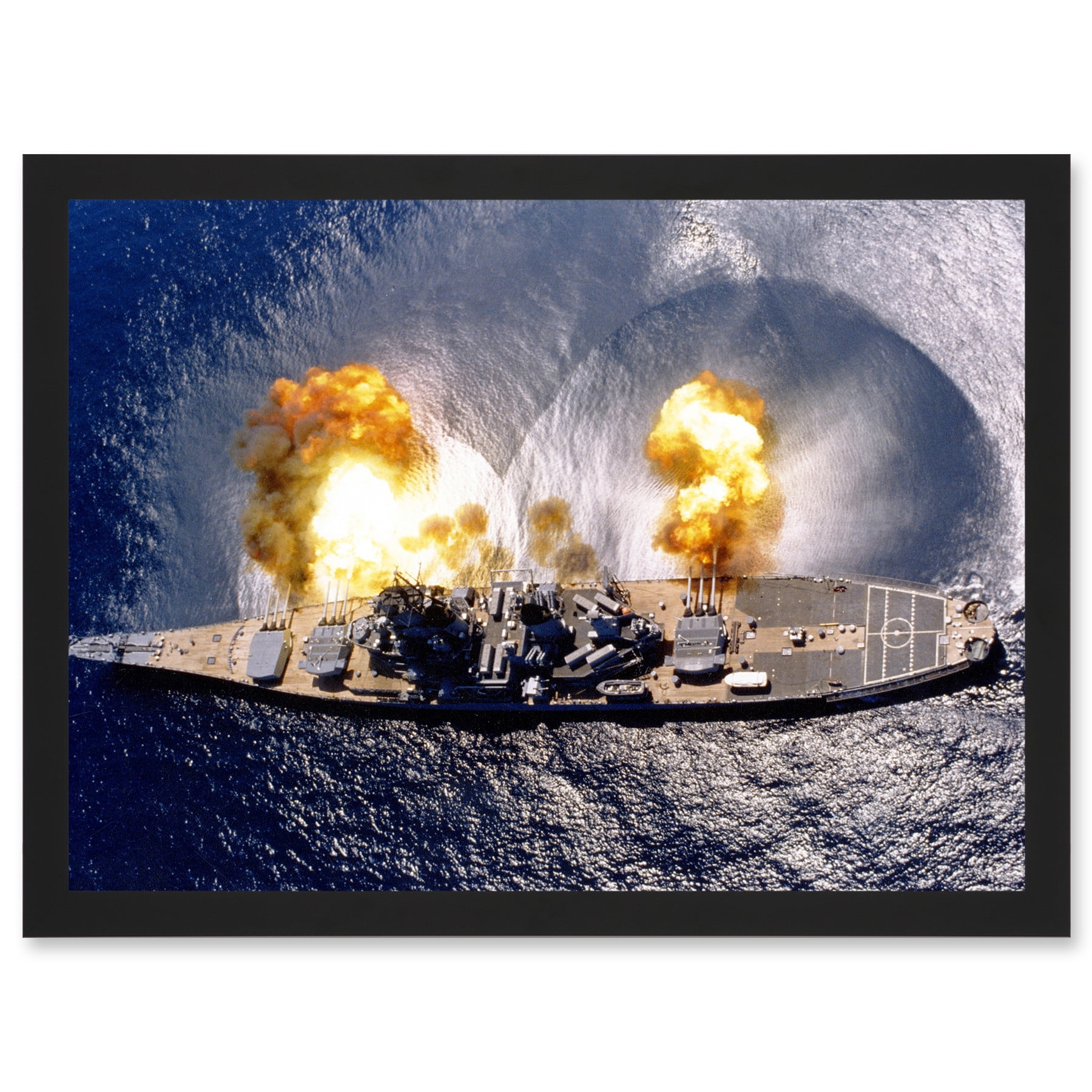 Elliot US Navy USS Iowa Battleship Fires Broadside BB-61 Photo Artwork ...