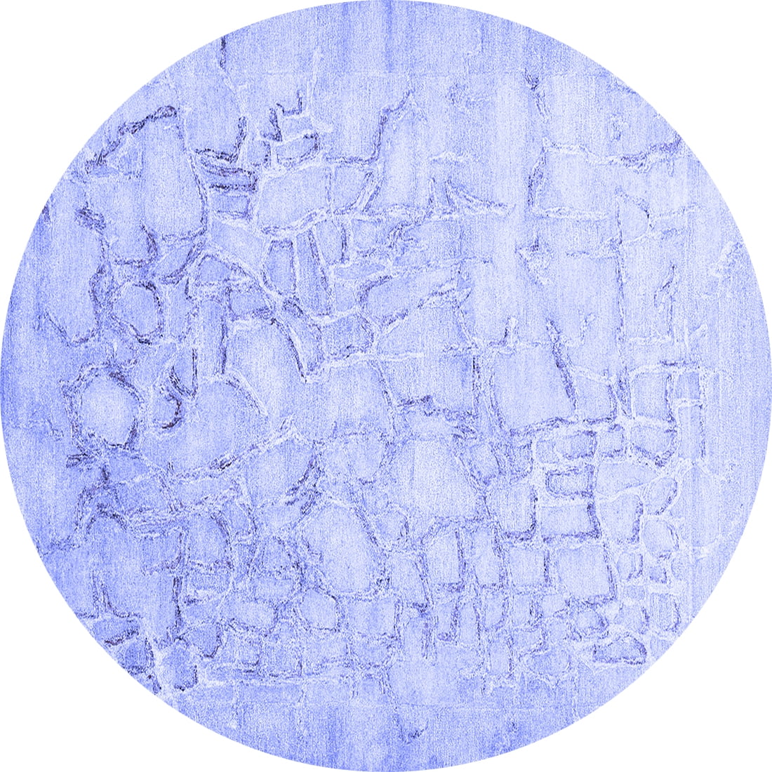 Ahgly Company Indoor Round Abstract Blue Contemporary Area Rugs, 5 ...