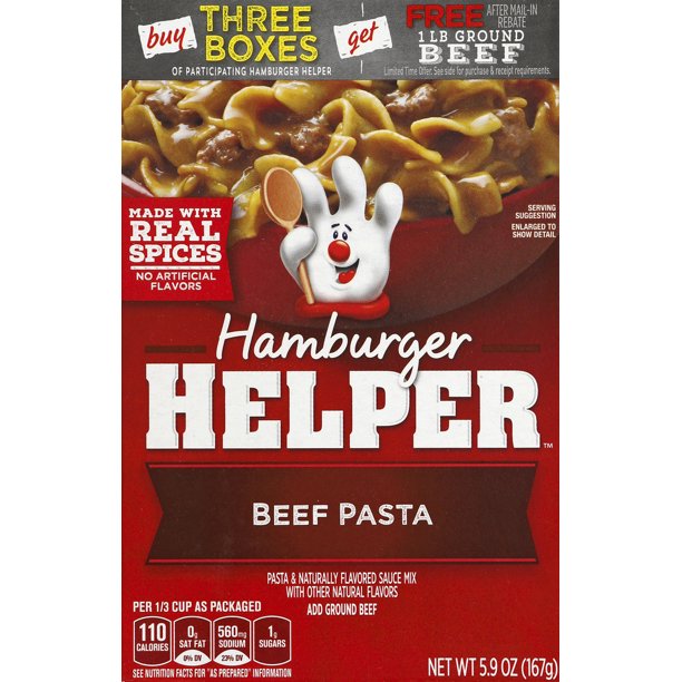 Hamburger Helper Beef Pasta 5.9 oz Box - Walmart.com - Walmart.com