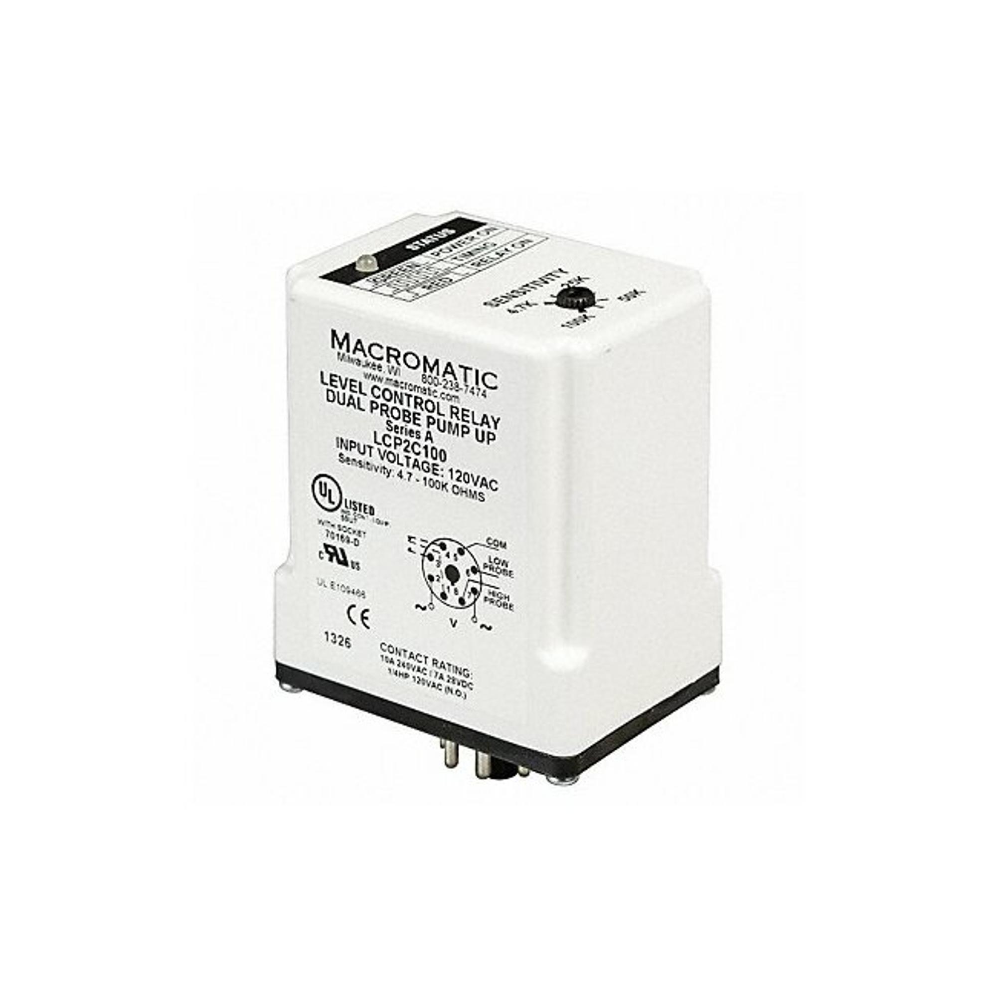 Macromatic Control Relay,Dual Pump Down,120V LCP2D100 - Walmart.com