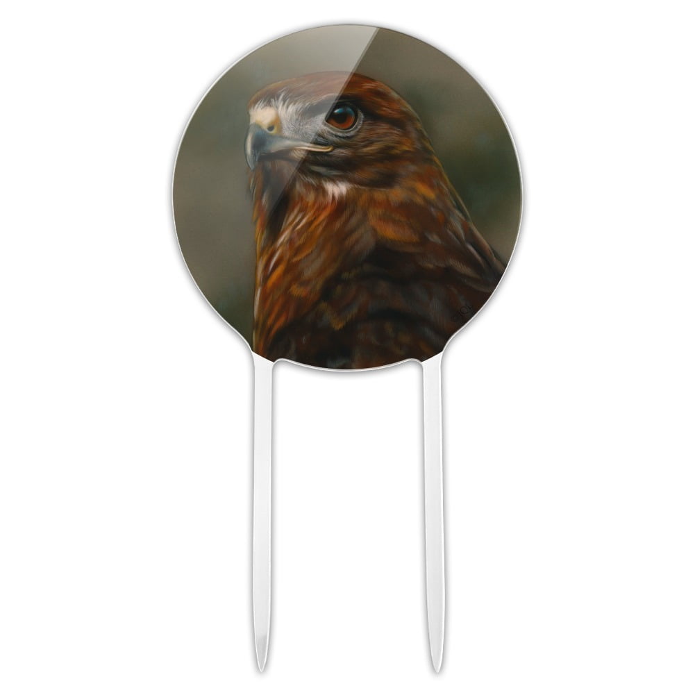 Acrylic Red-Tailed Hawk Raptor Portrait Cake Topper Party Decoration ...