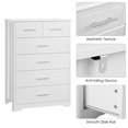 Homfa Dresser for Bedroom, Modern Chest of 6 Drawers with Metal Easy ...
