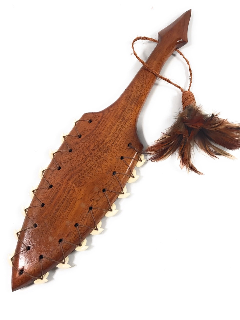 Hawaiian Koa Lei O Mano 21 inch w/ Diamond Tip | #koa1595a - Walmart.com