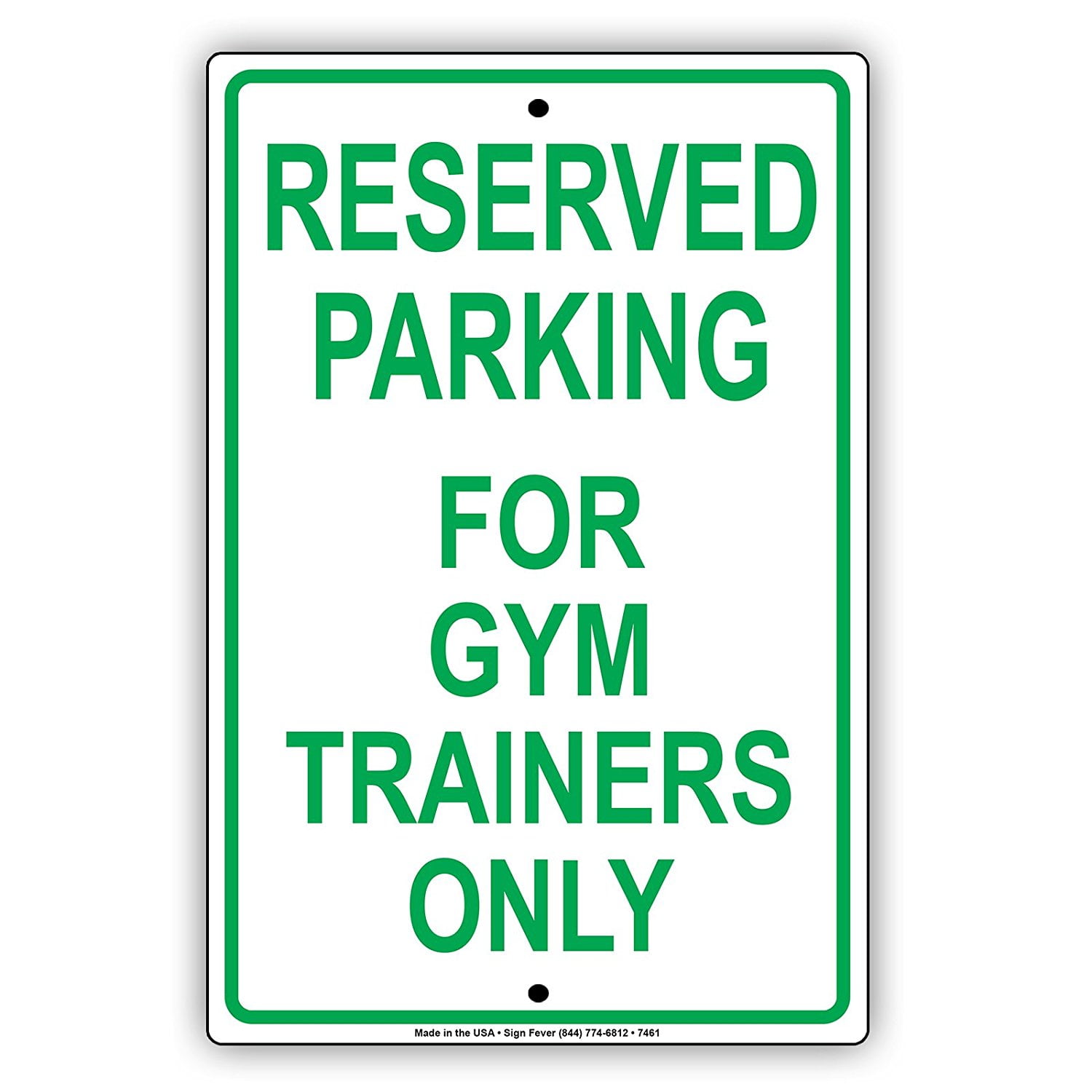 Reserved Parking For Gym Trainers Only Alert Notice Warning Aluminum ...