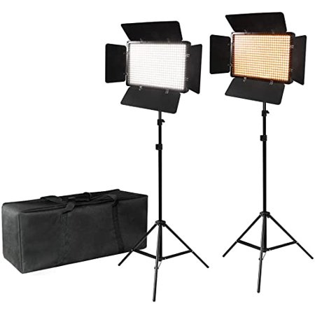LimoStudio [2 Pack] 500 LED Light Panel with Barndoor, LED Display ...