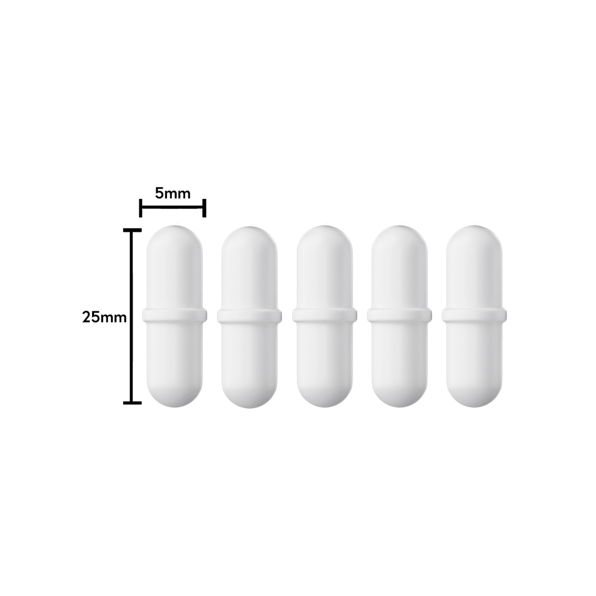 Ek-sb-5 magnetic thick ptfe teflon stir spin bar set - 5 piece white ...