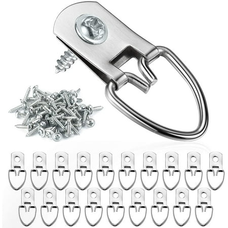 D Ring Picture Hangers with Screws (50 Sets + 40 Sets), Heavy Duty D ...