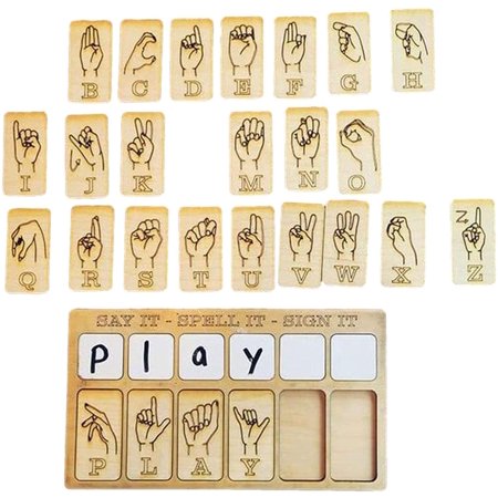 Sign Language Puzzle Board, Children Enlightenment Sign Language ...