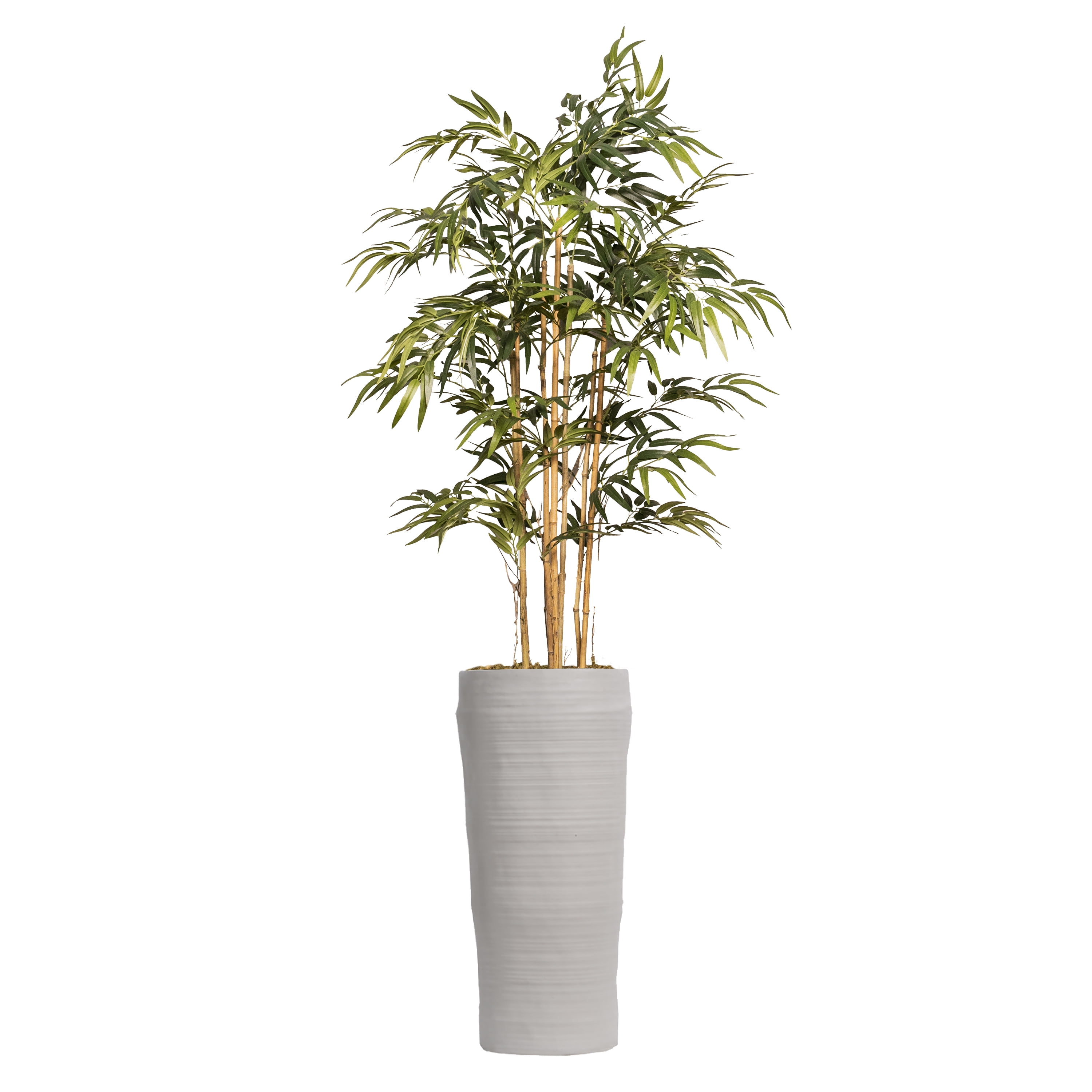 Artificial Faux Bamboo Tree 74" Fake Plant with Planter - Walmart.com