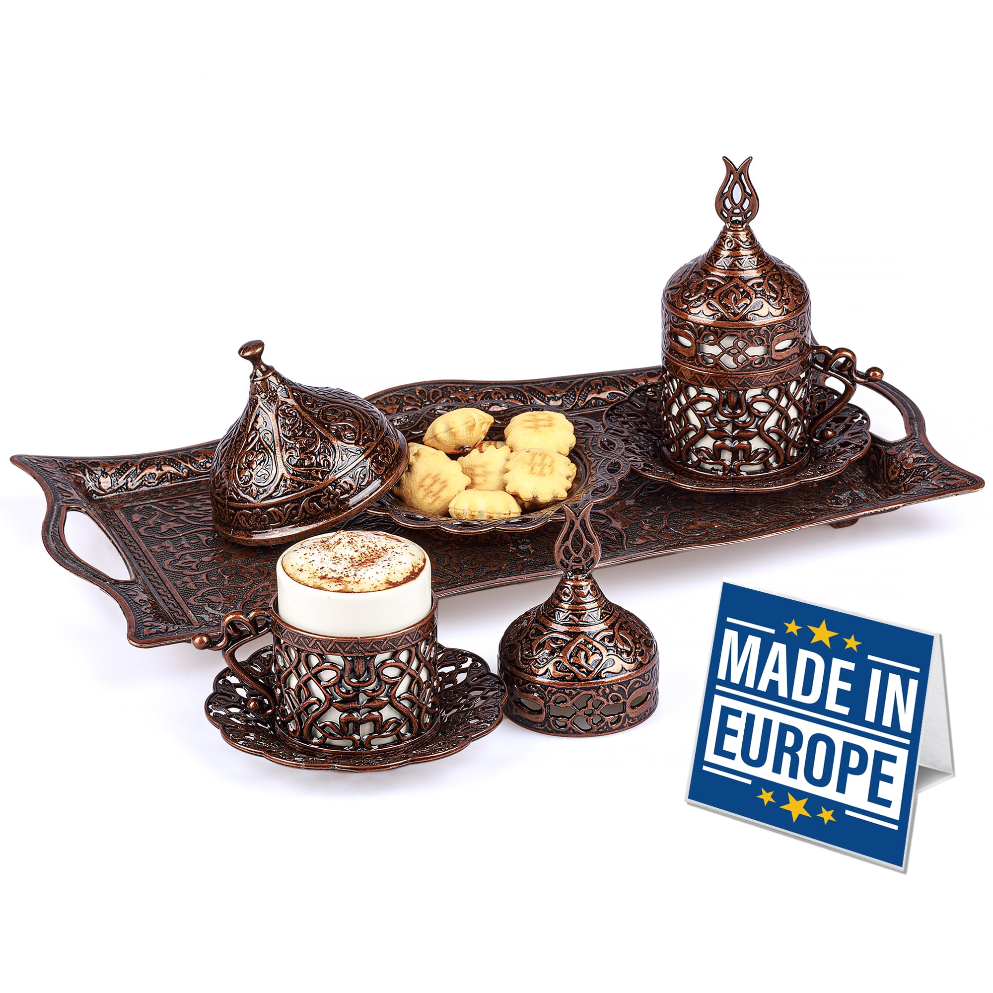 Crystalia Coffee Serving Set, Espresso Cups Set. Cups, Tray and Sugar ...