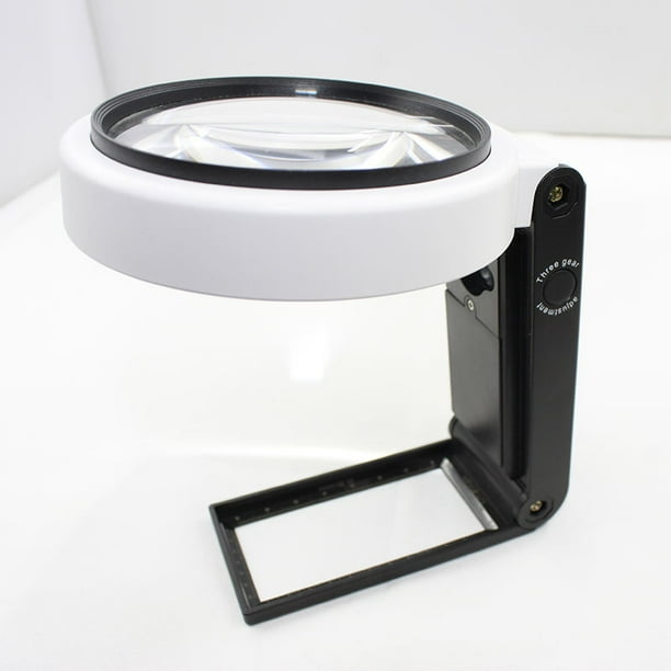 Lupa 30X 40X con luz y soporte, diseño plegable Lupa iluminada con 18 ...
