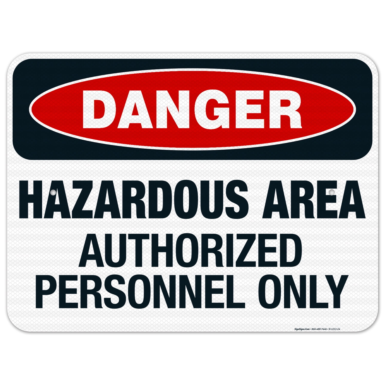 Danger Hazardous Area Authorized Personnel Only Sign, OSHA Danger Sign ...