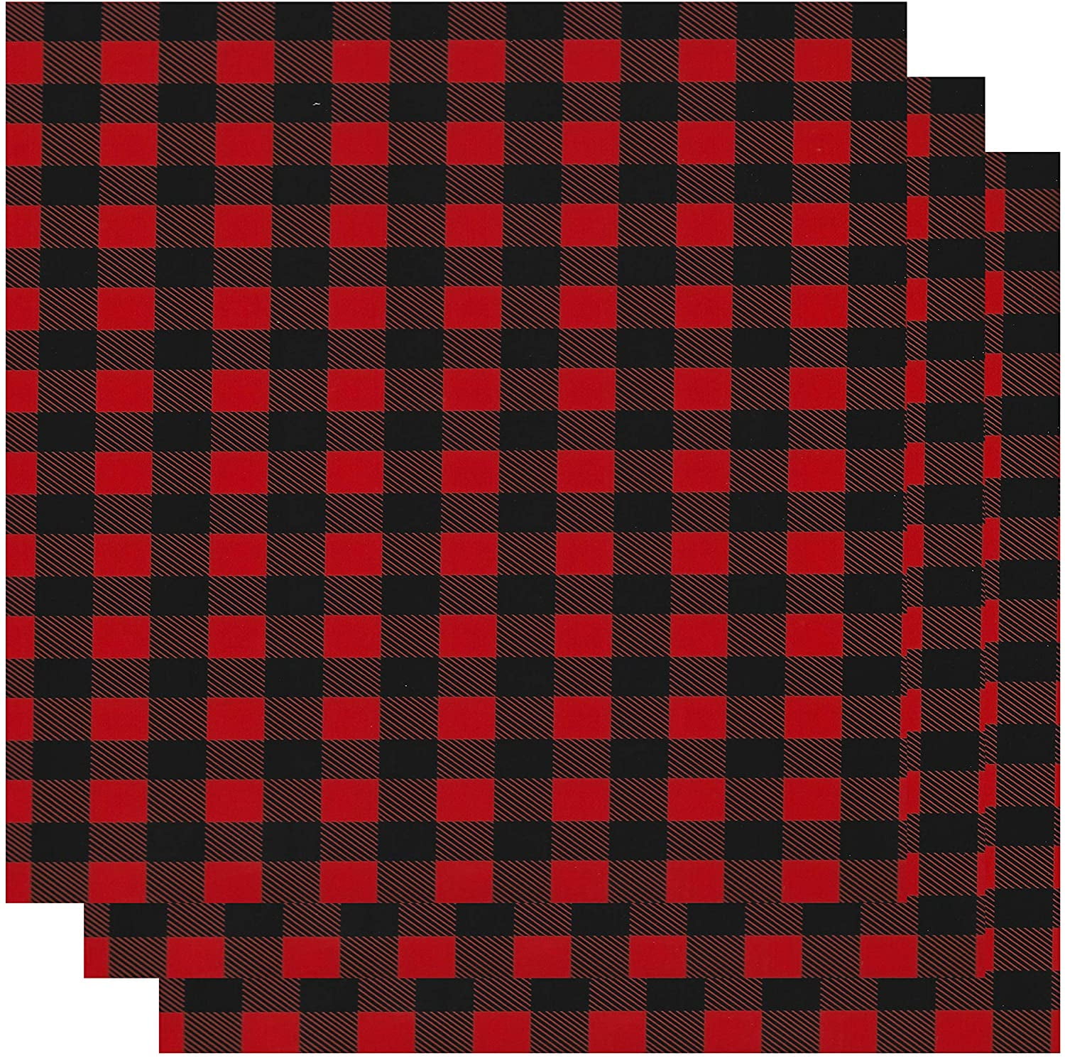 Buffalo Plaid Red Thermoflex Fashion Patterns 12" x 12" (3 Sheets ...