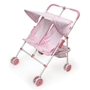 Badger Basket Folding Triple Doll Stroller - Pink/Polka Dots ...