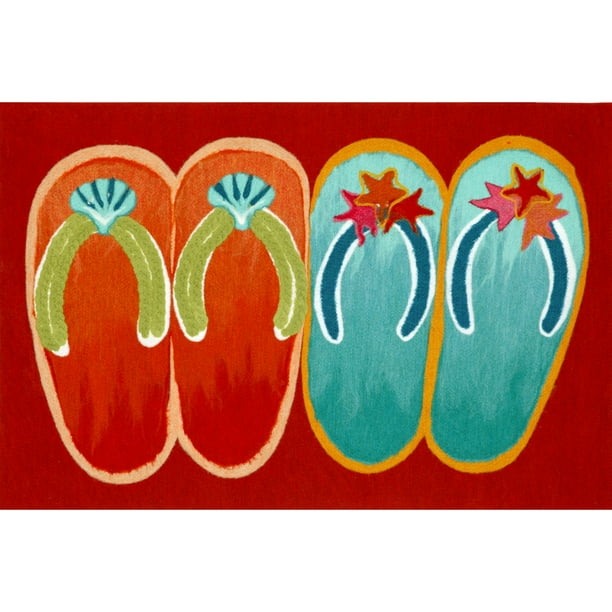 Liora Manne Illusions Flip Flop Ombre Indoor/Outdoor Mat Red 23"X35 ...