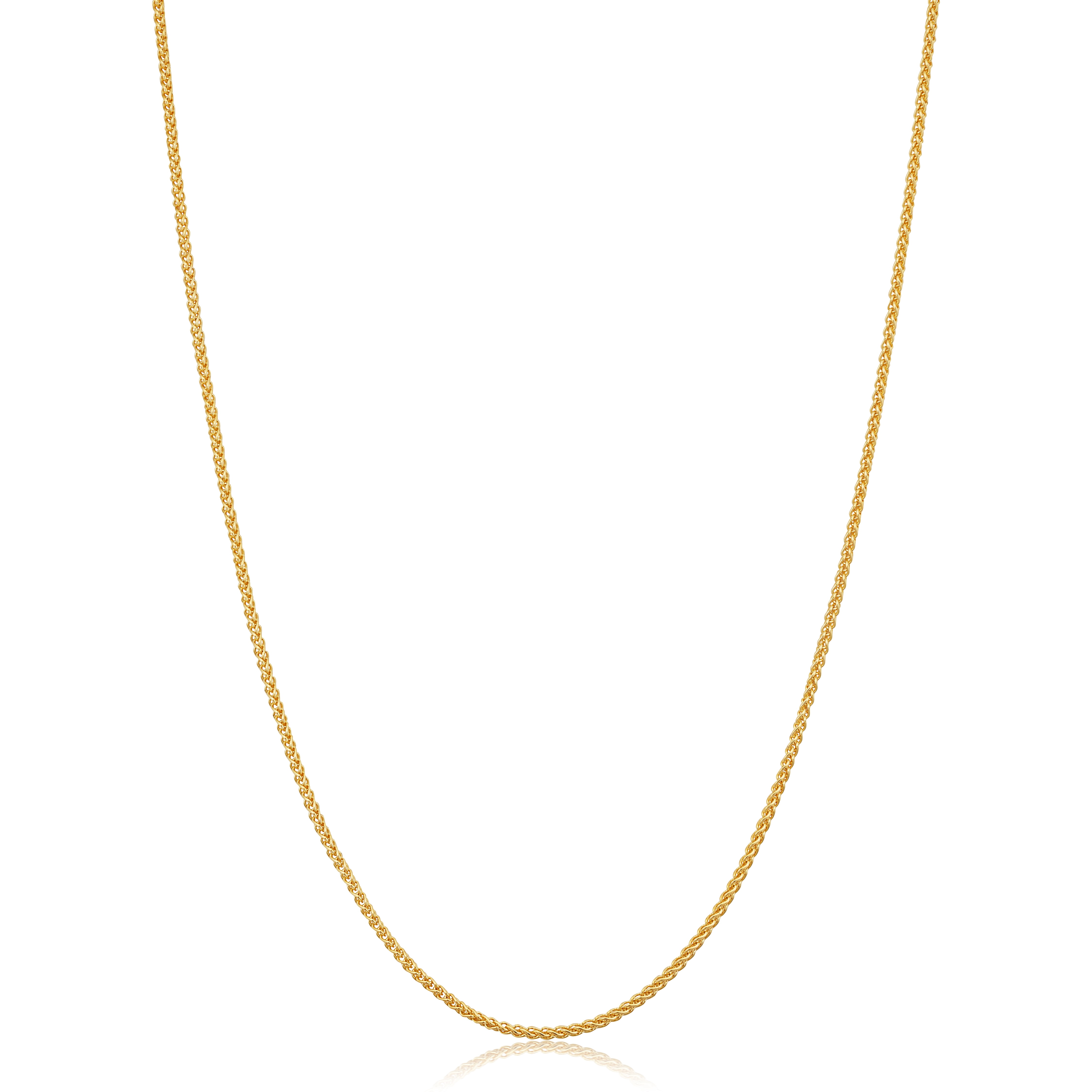 14k Yellow Gold Filled Round Wheat Chain Pendant Necklace (1.2 mm, 20 ...