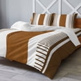 4 Piece Duvet Cover Set Twin, Farmhouse Stripes on White Soft ...