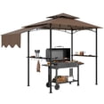 Outsunny 8' x 5' Grill Gazebo, Double Tiered BBQ Shelter with Side ...