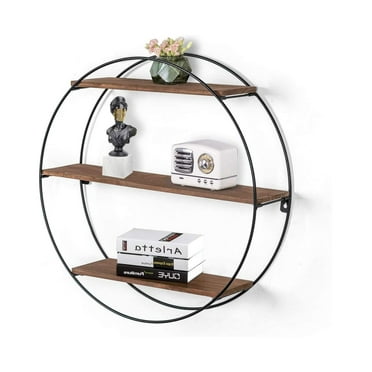 Set of 3 Gold Round Floating Shelves, Circular Wall Shelves as Boho ...