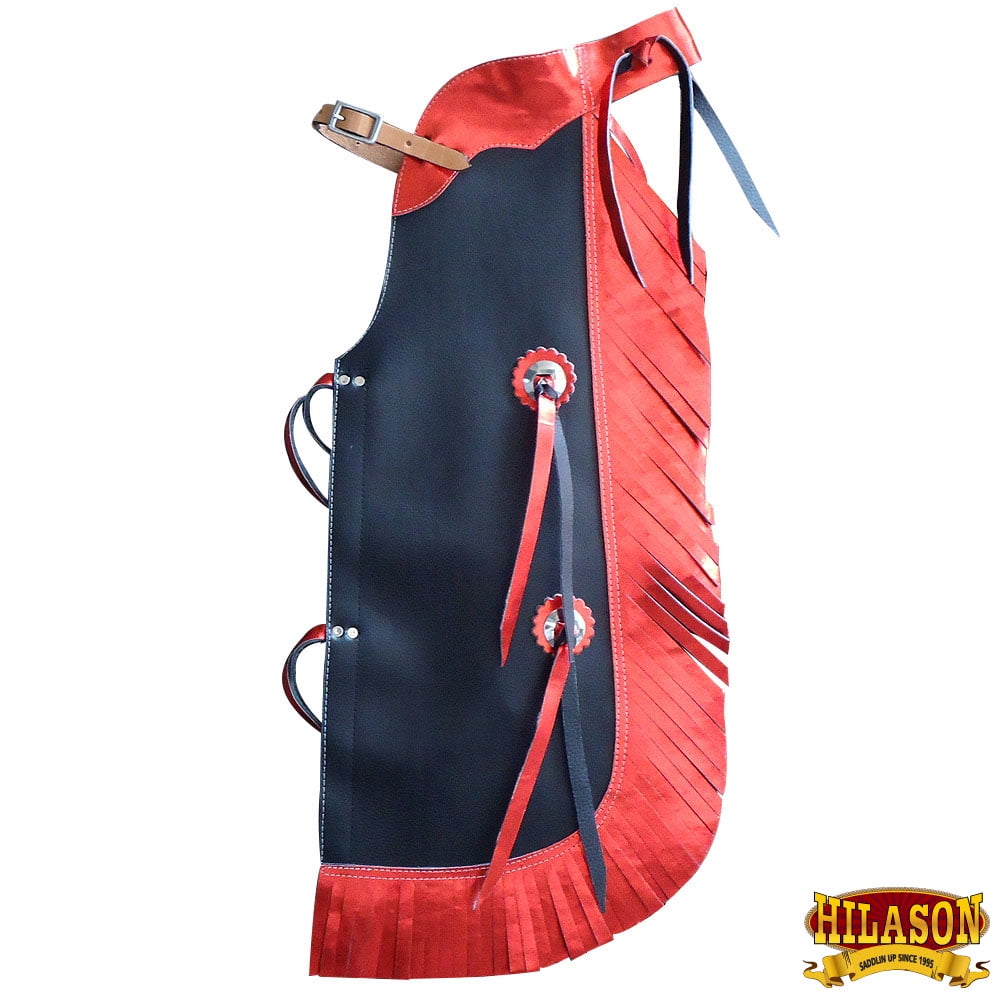 Hilason Western Leather Kids Junior Youth Pro Rodeo Bull Riding Chaps ...