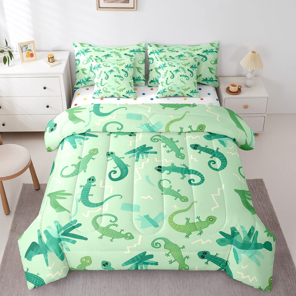 Click here for Yst Green Lizard Bed In A Bag Full Comforter Set 7... prices