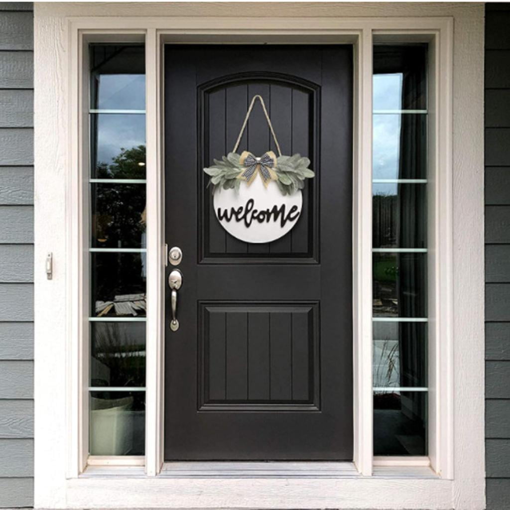30cm Welcome Sign Wreath Artificial Seasonal Hanging Decoration ...