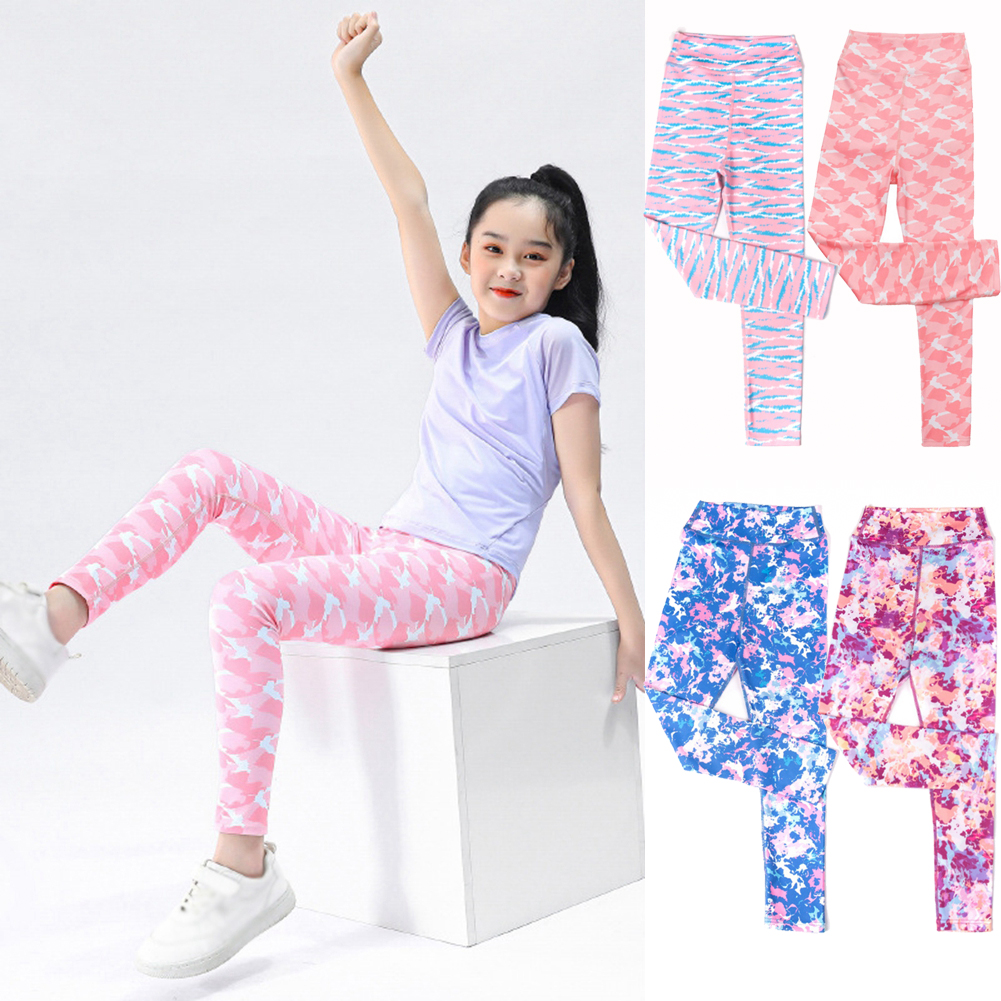 Girls Athletic Leggings Kids Yoga Pants Tennis Runnig Workout Footless