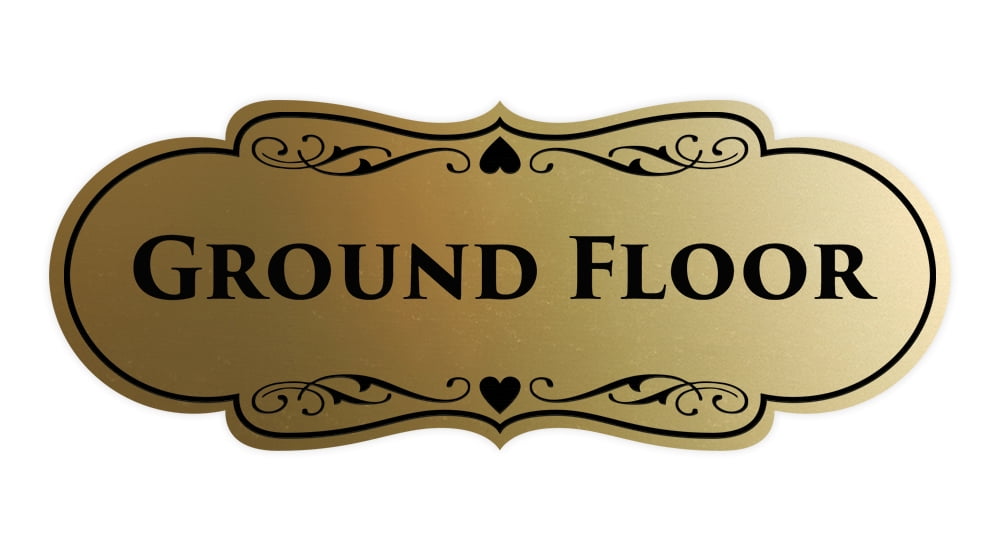 Signs ByLITA Designer Ground Floor Sign (Brushed Gold) - Small ...