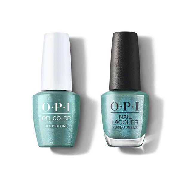 OPI GelColor & Nail Lacquer Polish COMBO Set [ Tealing Festive ] Jewel ...