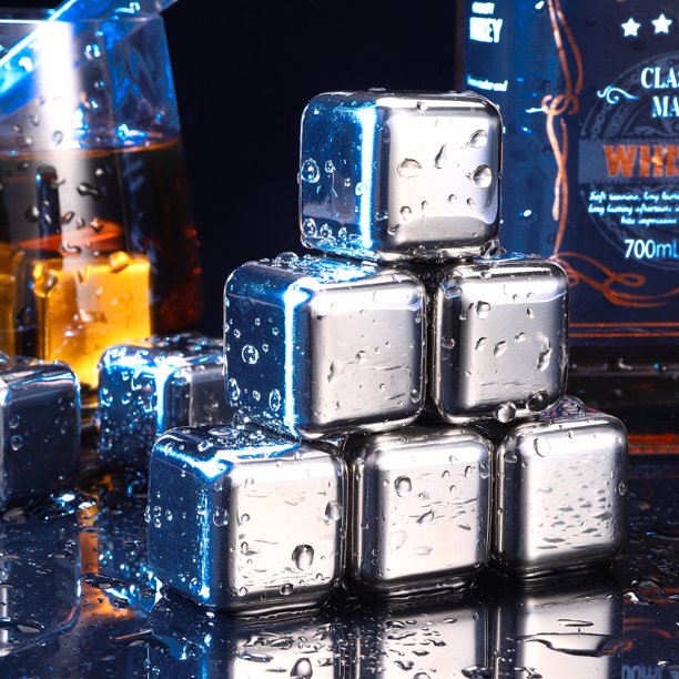 Reusable Ice Cubes For Drinks -Metal Ice Cube - Chills Drinks Without ...