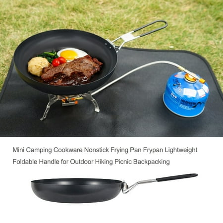 Grilling Pan with Folding Handle Mini Non-stick Lightweight Camping ...