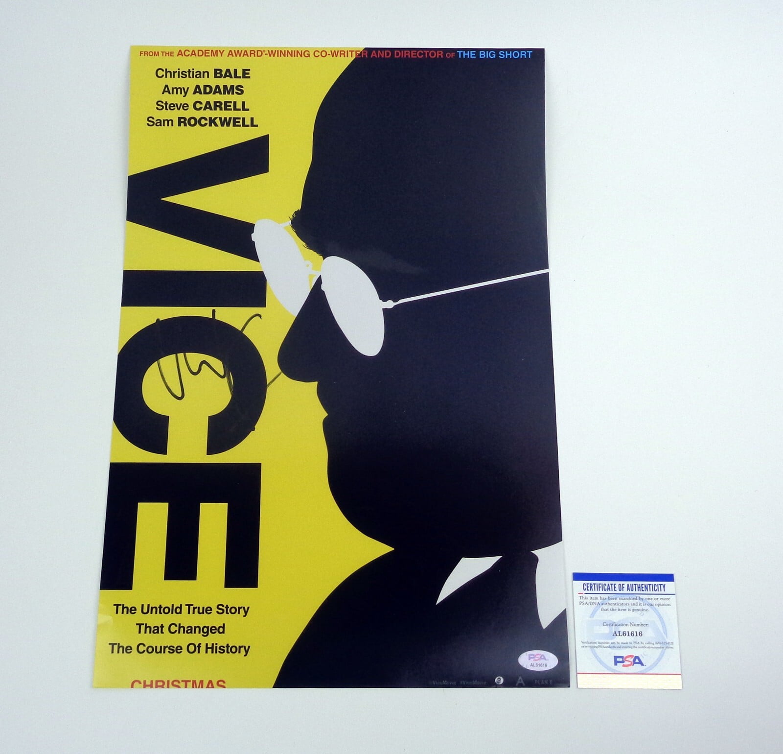 Christian Bale Dick Cheney Signed Autograph Vice Movie Poster PSA/DNA ...