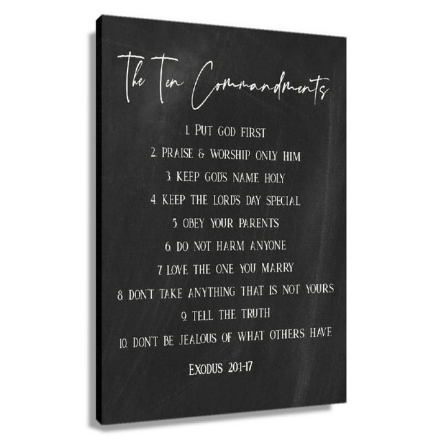 The Ten Commandments Exodus 201-17 Wall Art Bible Verse Poster Decor ...