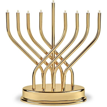 Aviv Judaica Battery Operated Matte Black LED Electric Menorah ...
