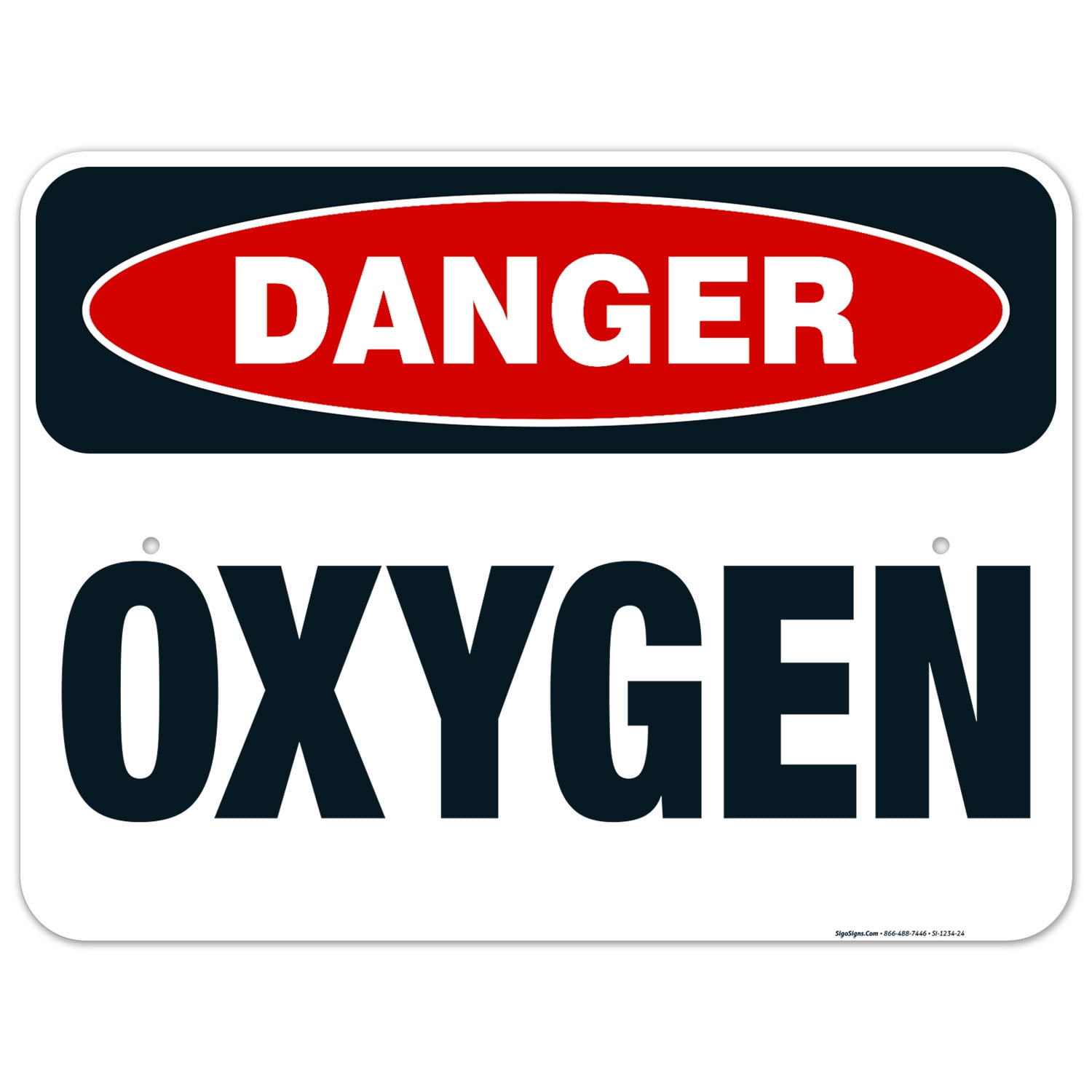 Danger Oxygen Sign, OSHA Danger Sign, - Walmart.com