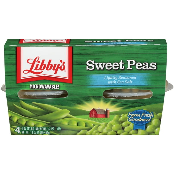 (4 Count) Libby's Sweet Peas, 4 oz Cups - Walmart.com