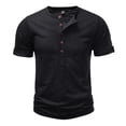 Avrnliq Men's Short Sleeve Henley T-Shirt Casual Slim Fit Cotton Tee ...