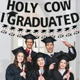 Holy Cow I Graduated Banner, Cow Congrats Graduation Decoration with ...