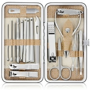 Pink Manicure Set-18 in 1 Stainless Steel Nail Care Set-Pedicure Kit ...