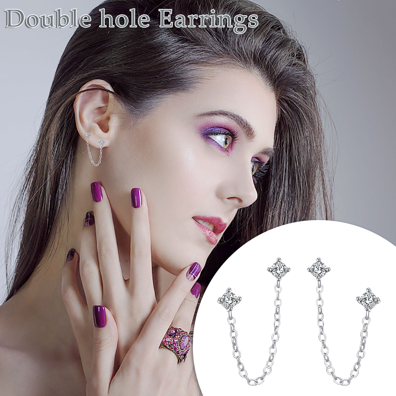 Click here for Topllc Ear Stud Earrings Inlay Zircon Flash Gradie... prices