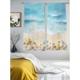 Blue Oceans Brown Beach Chiffon Sheer Curtains 72 Inches Long Sea Stars ...
