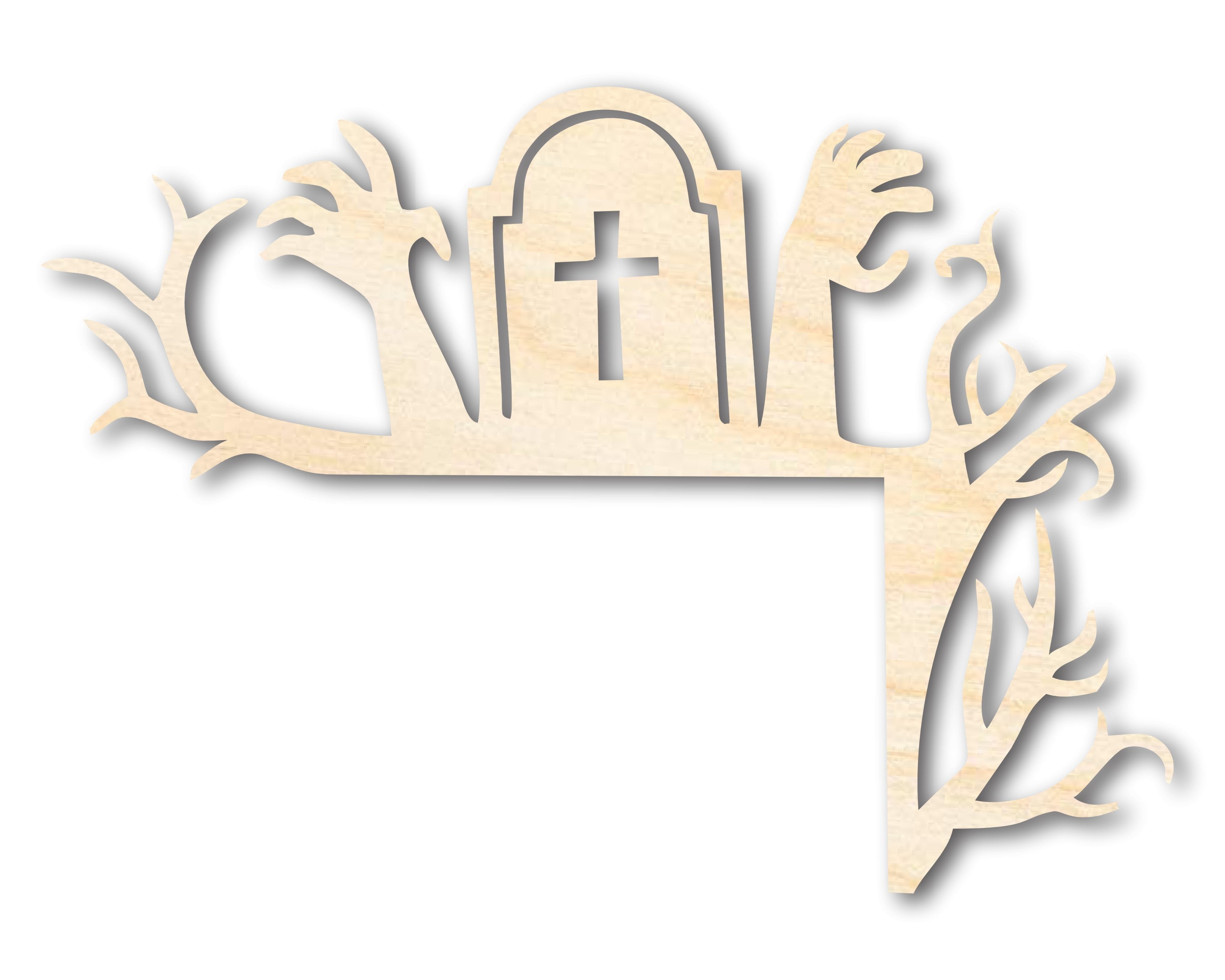 Unfinished Wood Zombie Graveyard Cornerpiece Shape - Craft - up to 36 ...
