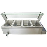 INTBUYING 4-Pan Food Warmer Commercial Buffet Food Warmer Stainless ...