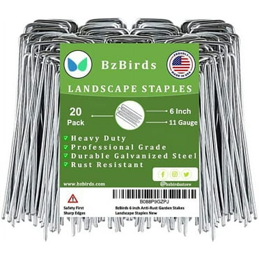 Landscape Staples 100-Pack | 6-Inch, Heavy Duty Steel Garden Stakes ...