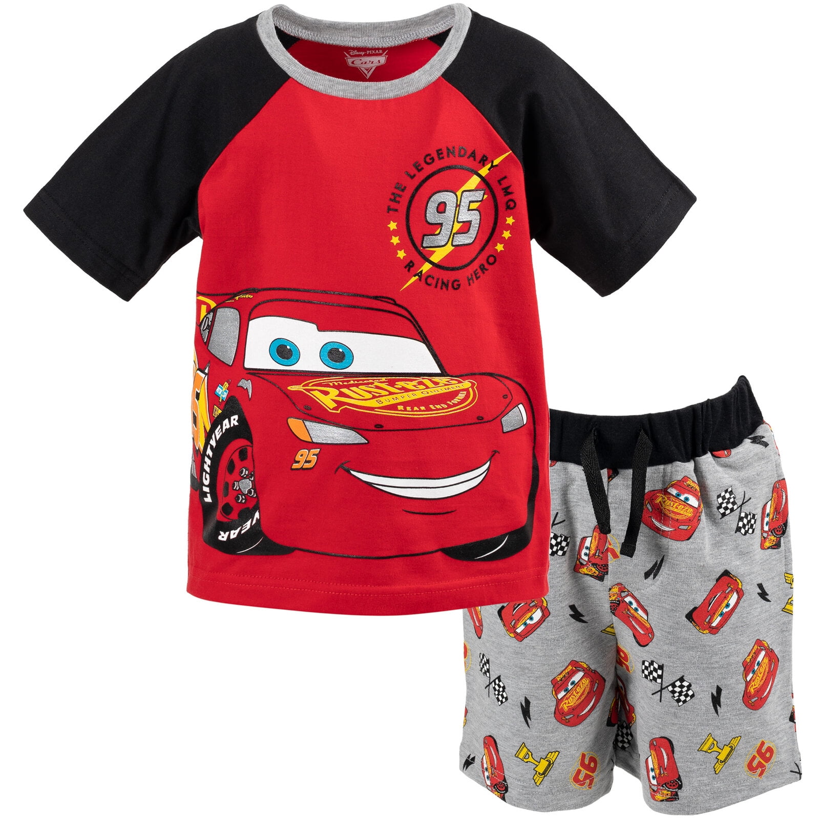 Disney Pixar Cars Lightning McQueen Toddler Boys T-Shirt and French ...