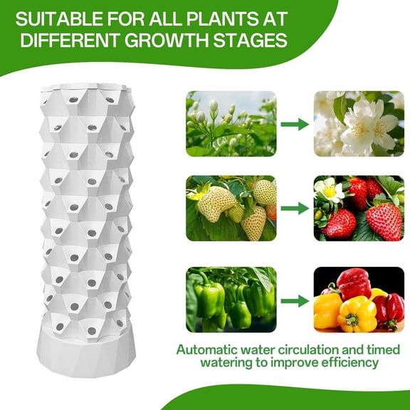 Mustrod Hydroponic Growing System 30-Plants Indoor Vertical Tower ...