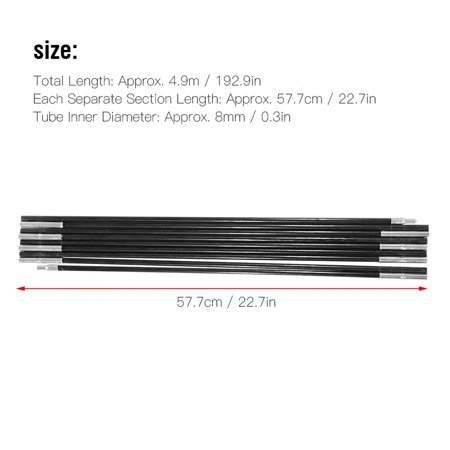 Fdit Fiberglass Tent Pole, Awning Support Rod,4.9M Fiberglass Camping ...