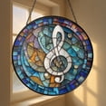 Colorful Music Note Window Suncatcher, Faux Glass Inspired Design for ...