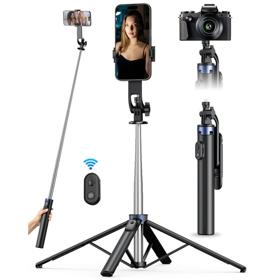 72" Cell Phone Selfie Stick Tripod,Simple Video Stabilizer,Portable ...